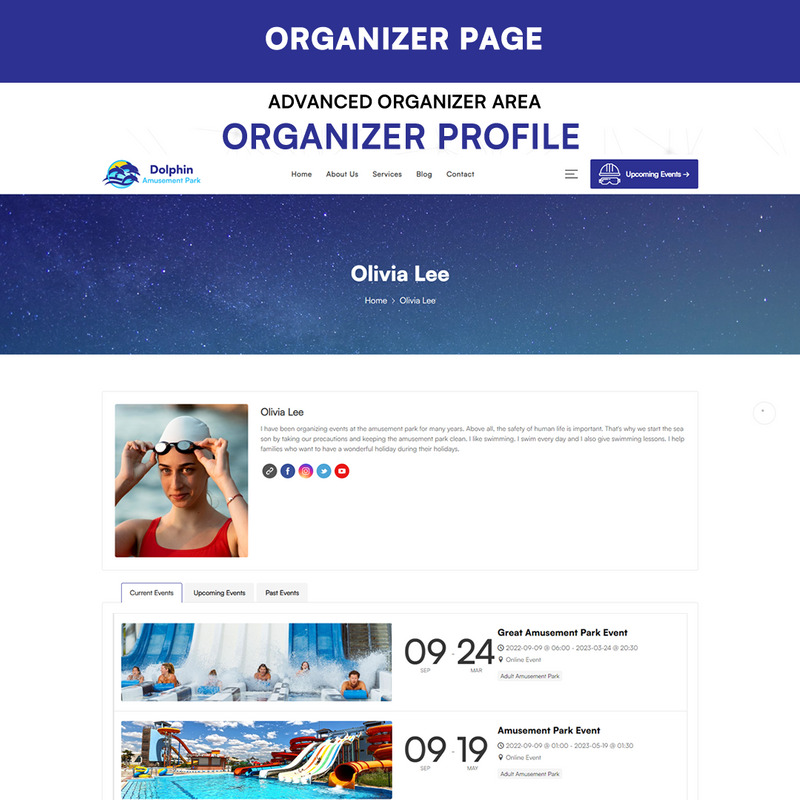Dolphin - Amusement Park WordPress Theme - TemplateMonster