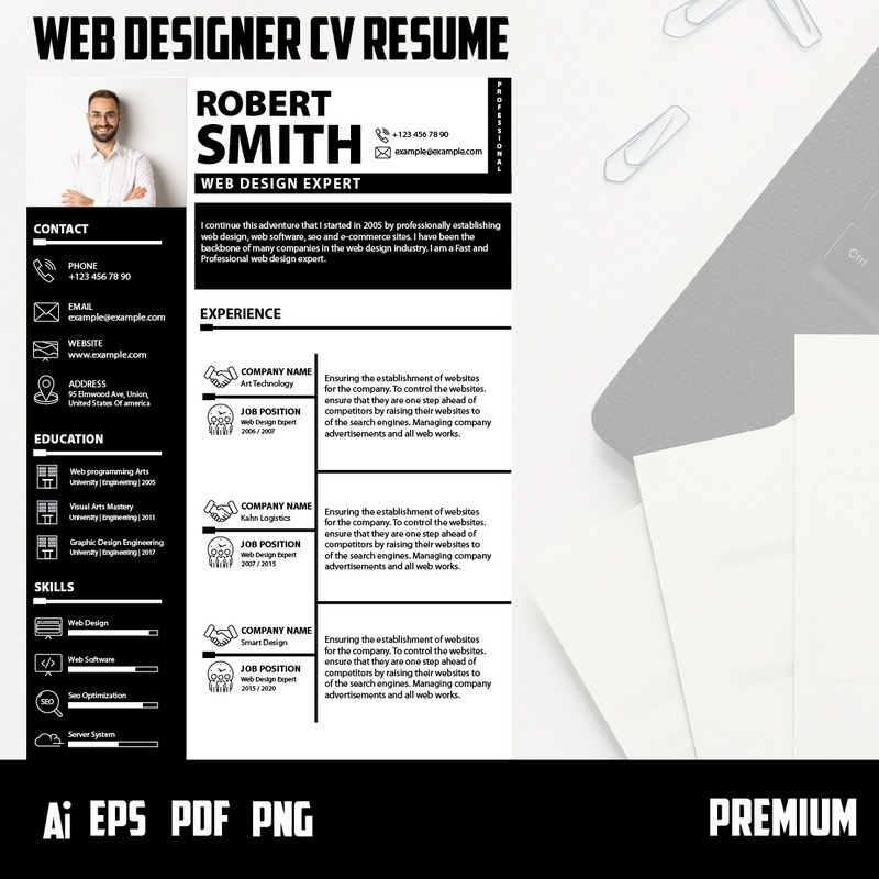 Web Designer Resume Template - Iconset Included