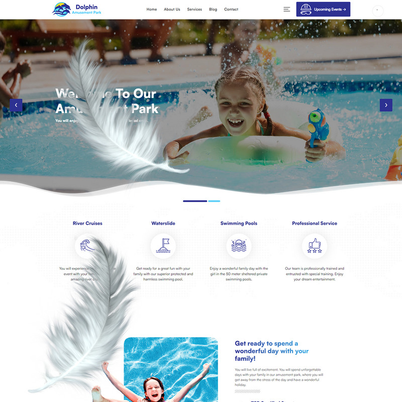 Dolphin - Amusement Park WordPress Theme - TemplateMonster