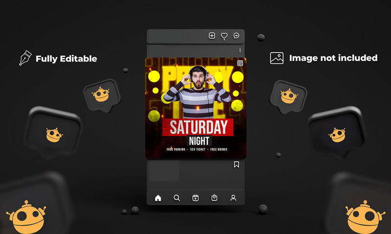 Saturday Party Banner Template #232396 - TemplateMonster