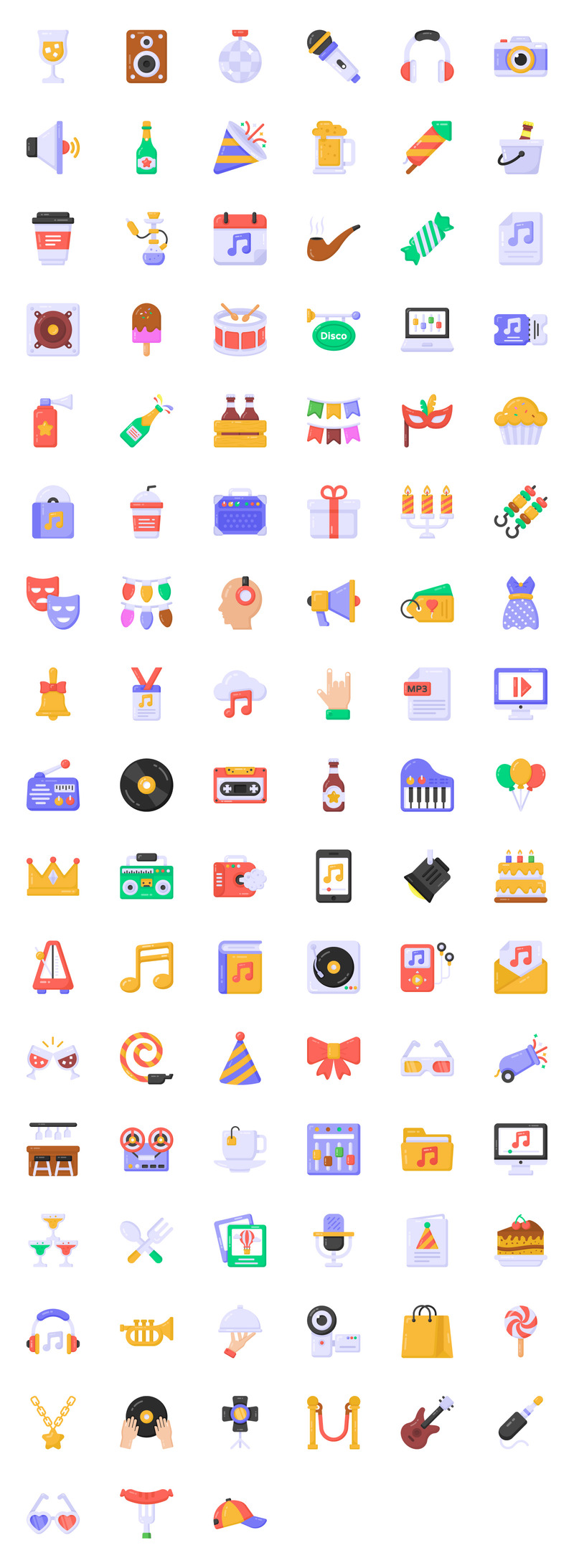 Disco Icons - 99 Detailed flat Graphics - TemplateMonster