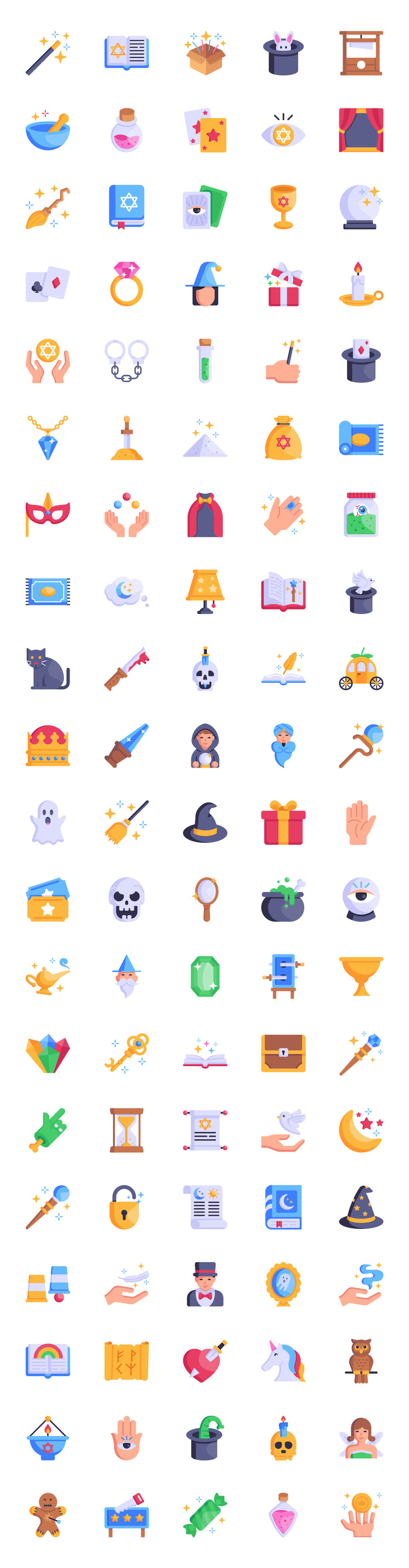 100 Magic Icons - Flat Vector Icons #231803 - TemplateMonster