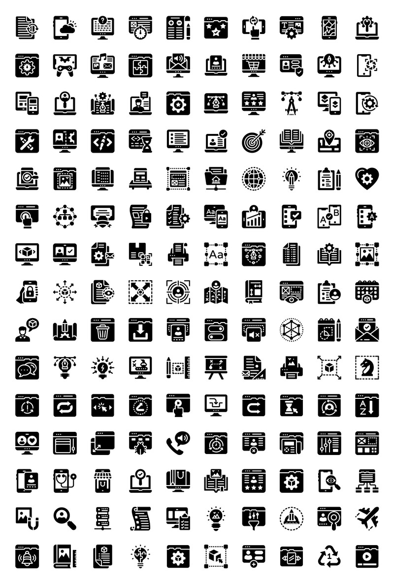 Web Design Linear Icons Pack #236074 - TemplateMonster