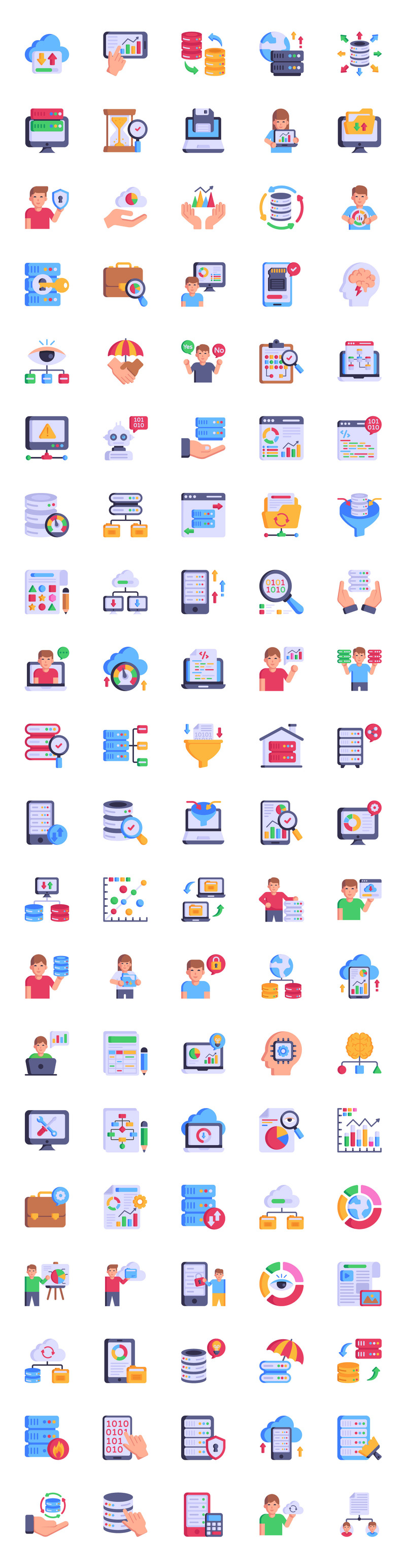 100 BIG Data and BI Services Icons #231797 - TemplateMonster