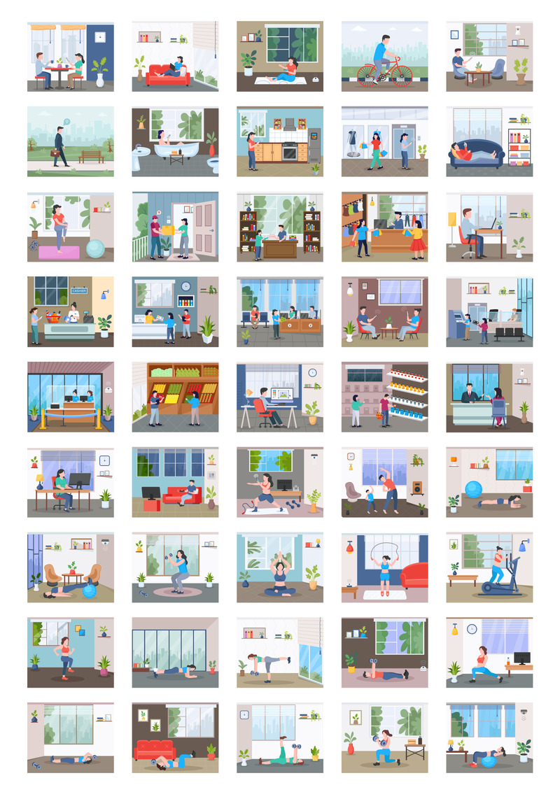 Plus de 40 illustrations de style de vie - TemplateMonster