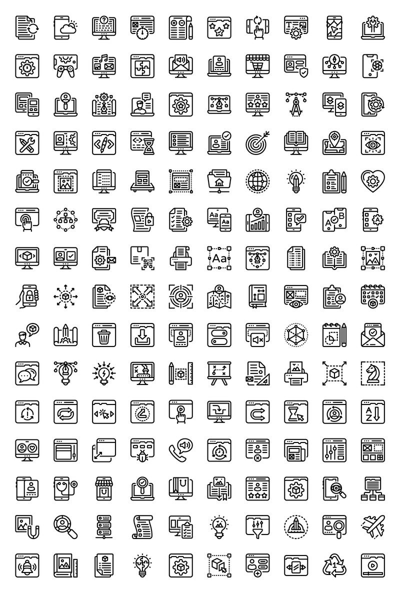 Web Design Linear Icons Pack #236074 - TemplateMonster