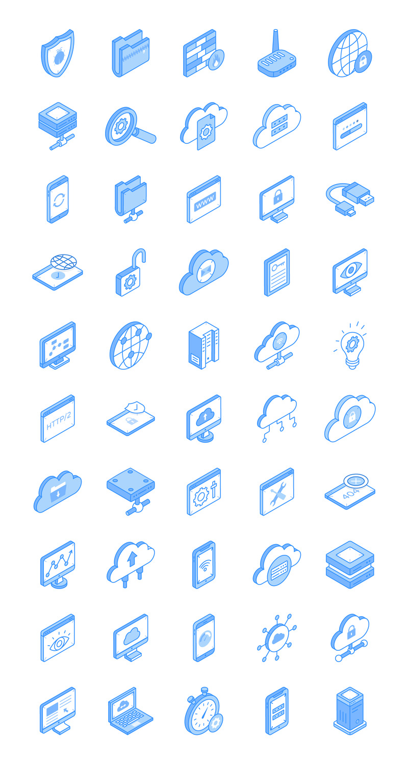 50 Web Hosting Icons – Vector Designs - TemplateMonster