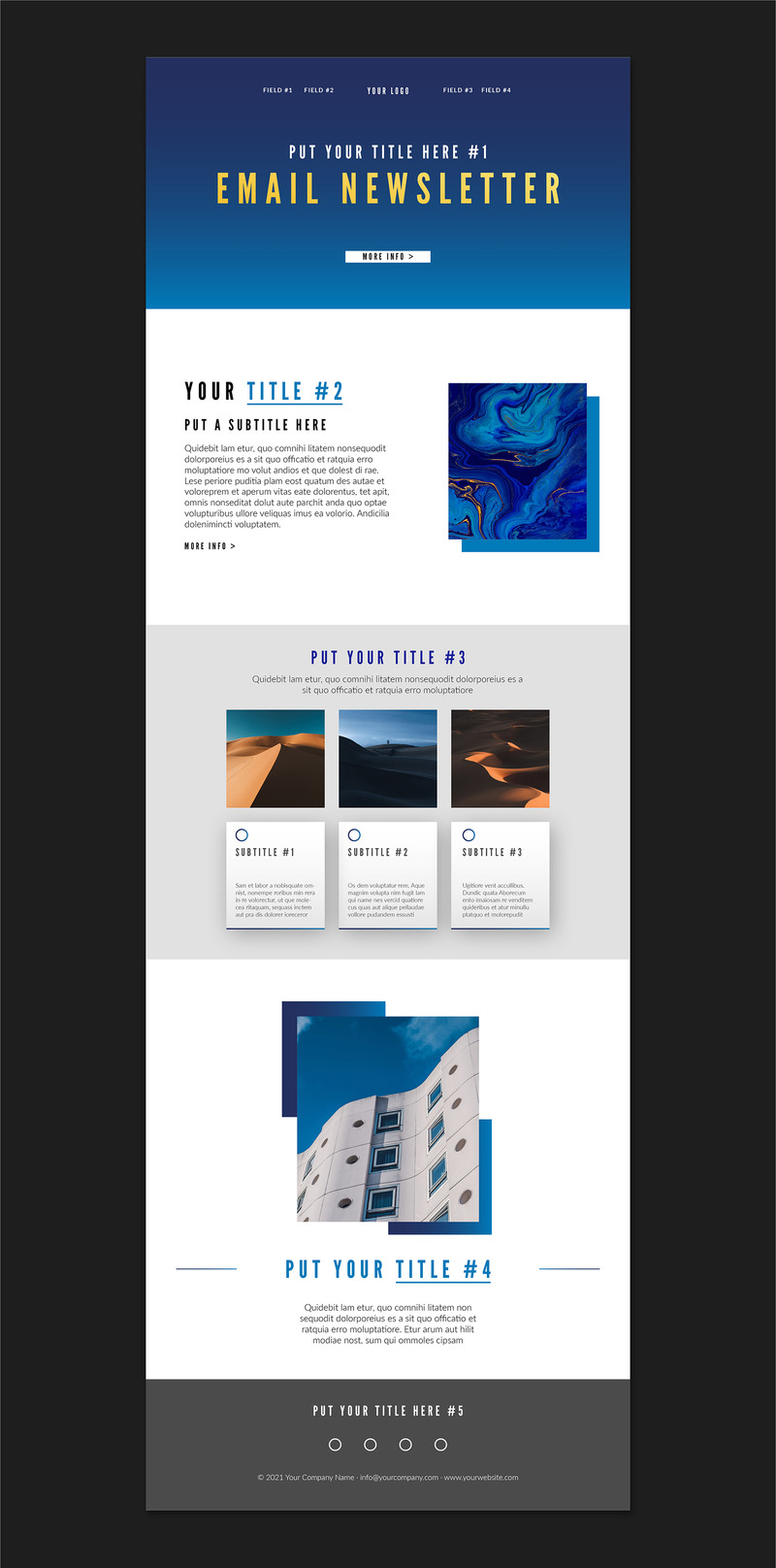 Email Newsletter Layout Corporate identity template