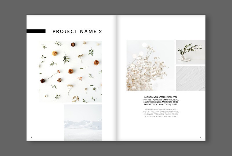 Minimalist Portfolio Layout. Magazine Templates