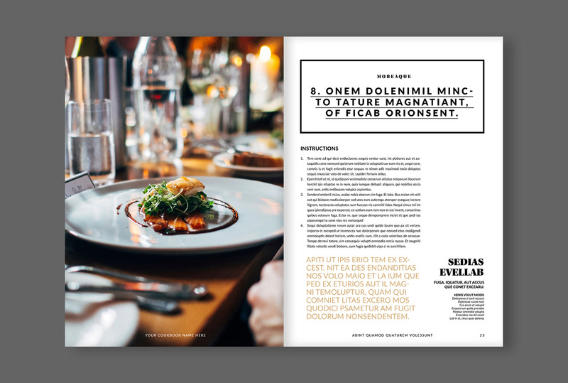 Cookbook / Recipe Book Layout Magazine Templates