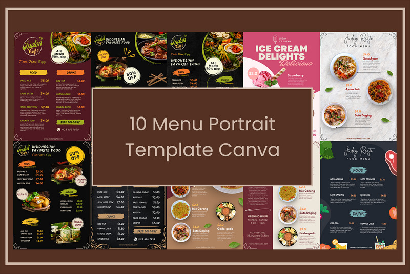 Elegant Portrait Menu Template #431746 - TemplateMonster
