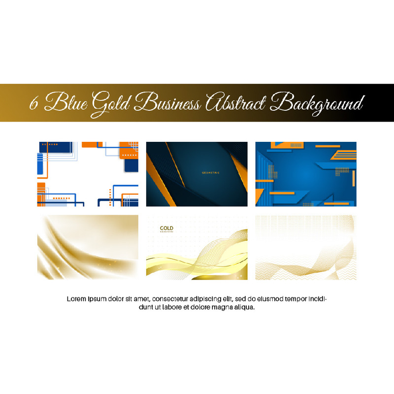 6 Blue Gold Business Abstract Background - TemplateMonster