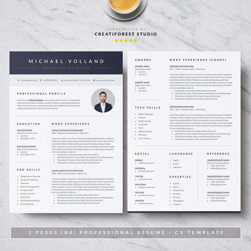 Simple and Modern Resume or CV #186705 - TemplateMonster
