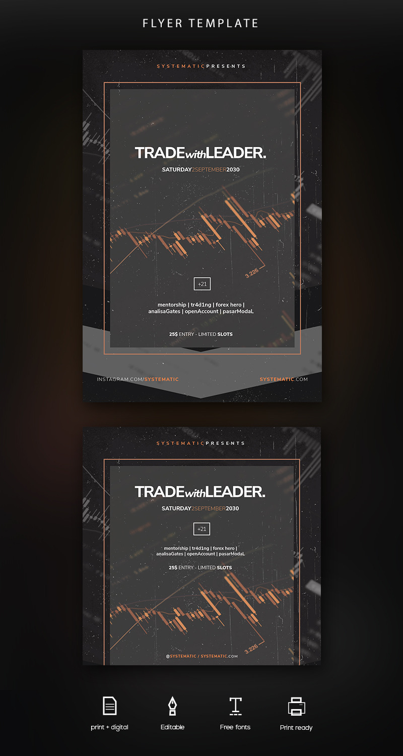 Forex Course Template for Flyer and Instagram Banner