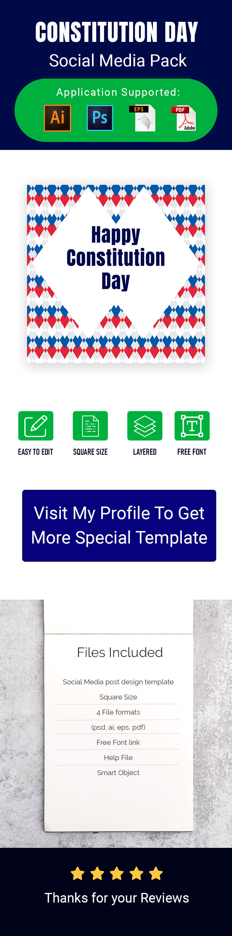 American National Constitution Day Poster Or Social Banner Design.