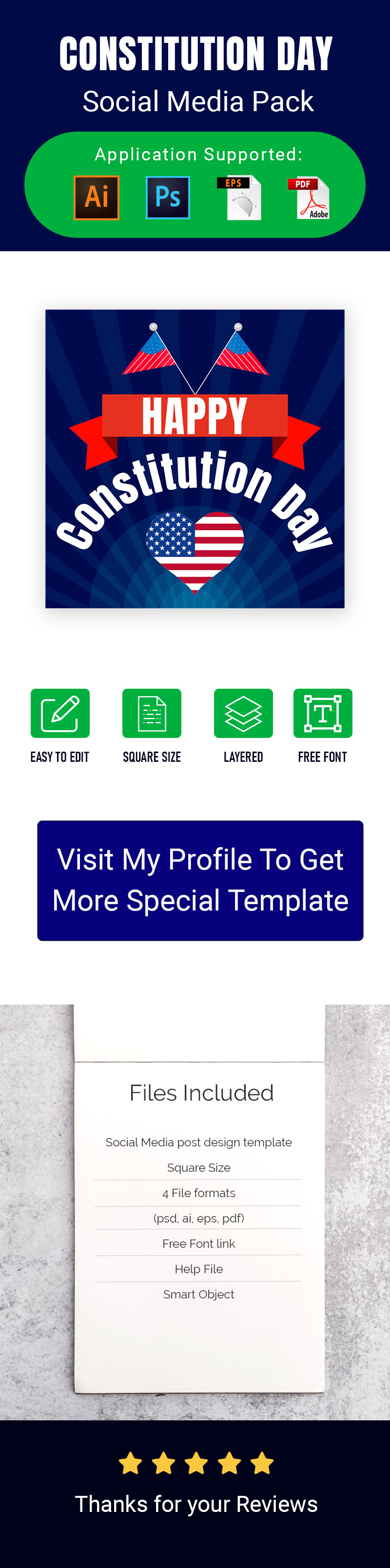 Banner Or Flyer Design For American Constitution Day Celebration Social ...