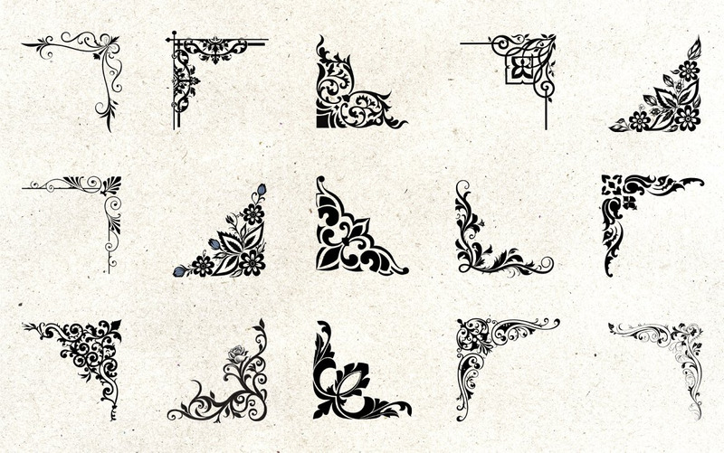 Corner Border Elements PNG Clipart #381532 - TemplateMonster