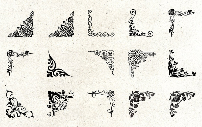 Corner Border Elements PNG Clipart #381532 - TemplateMonster