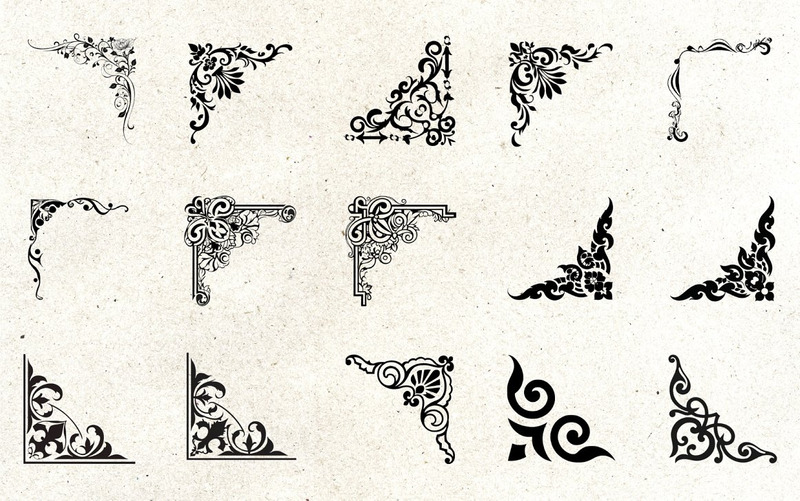 Corner Border Elements PNG Clipart #381532 - TemplateMonster