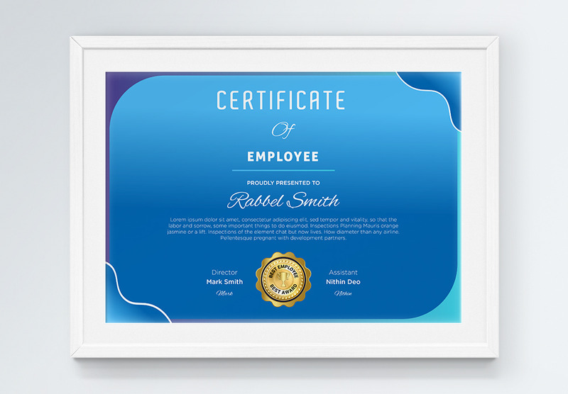 Creative Employee Certificate Template - TemplateMonster