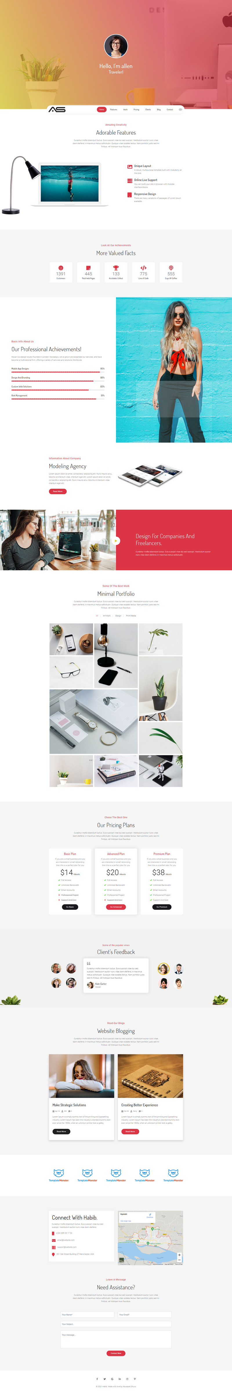 Habib | Personal Profile HTML5 Landing Page Template