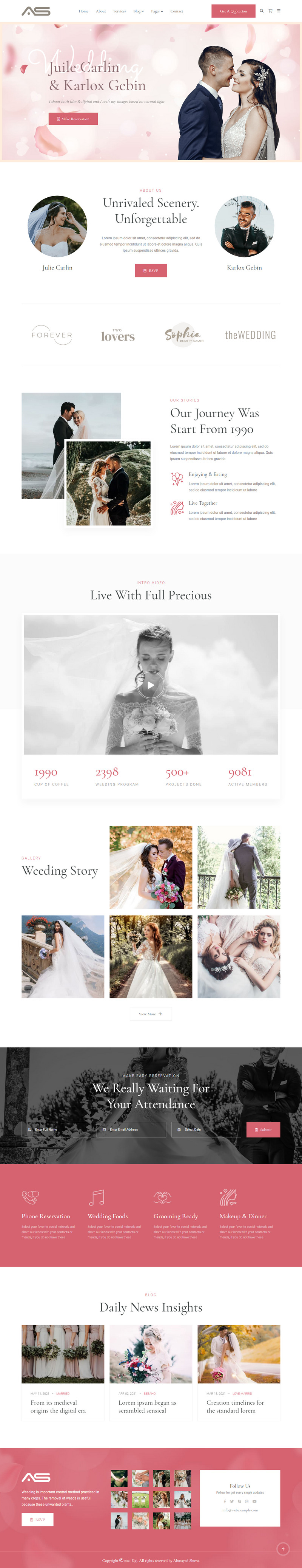 Ejaj - Wedding HTML5 Template #202281 - TemplateMonster