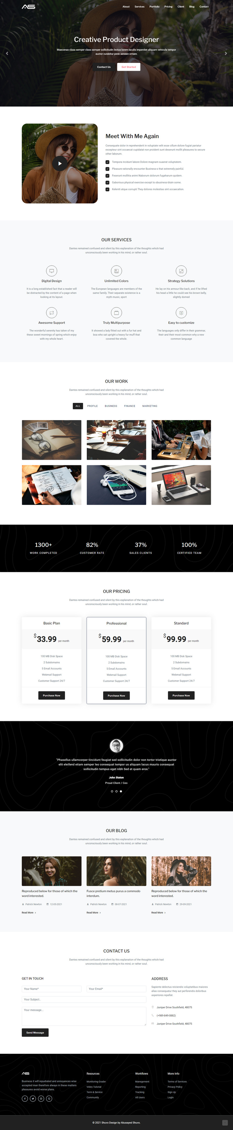 Shuvo - Artist portfolio Responsive Landing Page Template