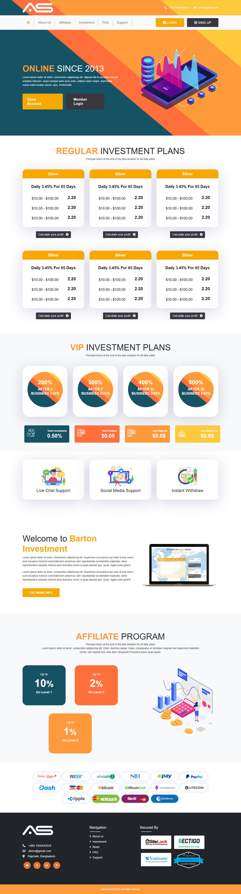 Barton - Investment HTML5 Website Template - TemplateMonster