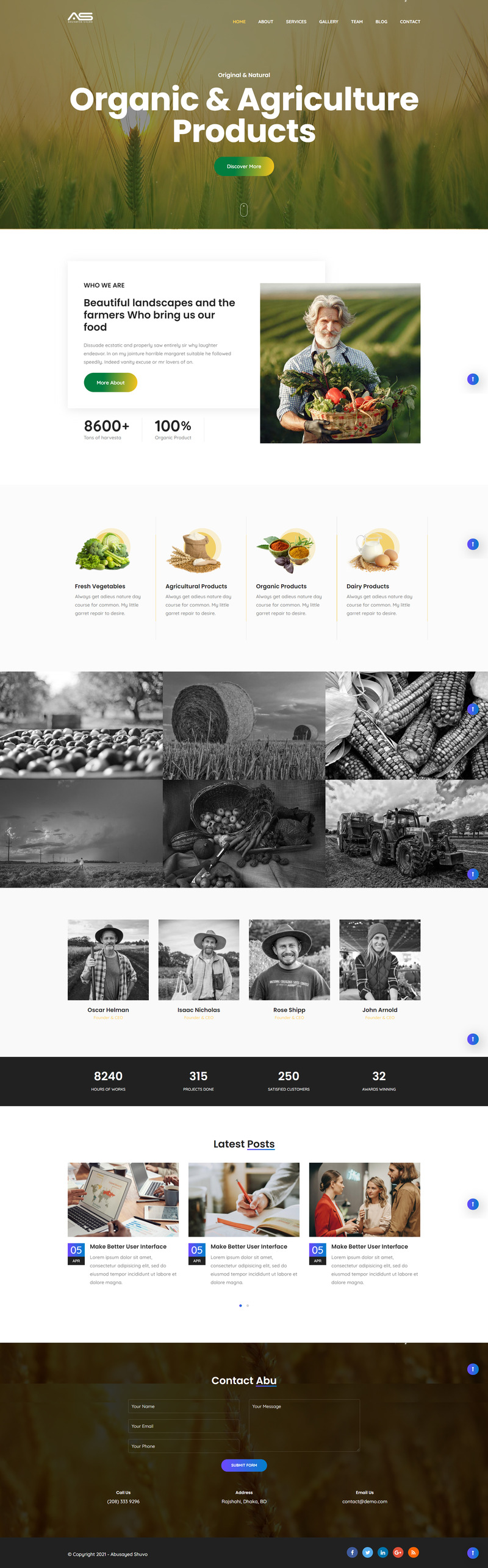 Shuvo - Organic Farm Agriculture Landing Page Template