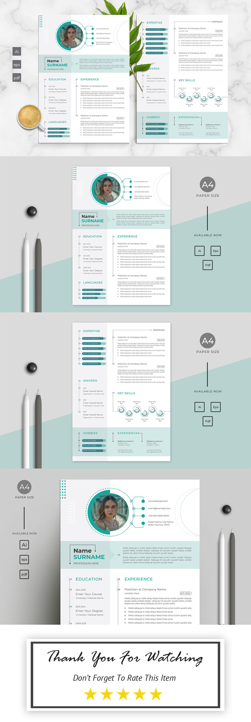 Two Page Resume Layout CV Template #511662 - TemplateMonster