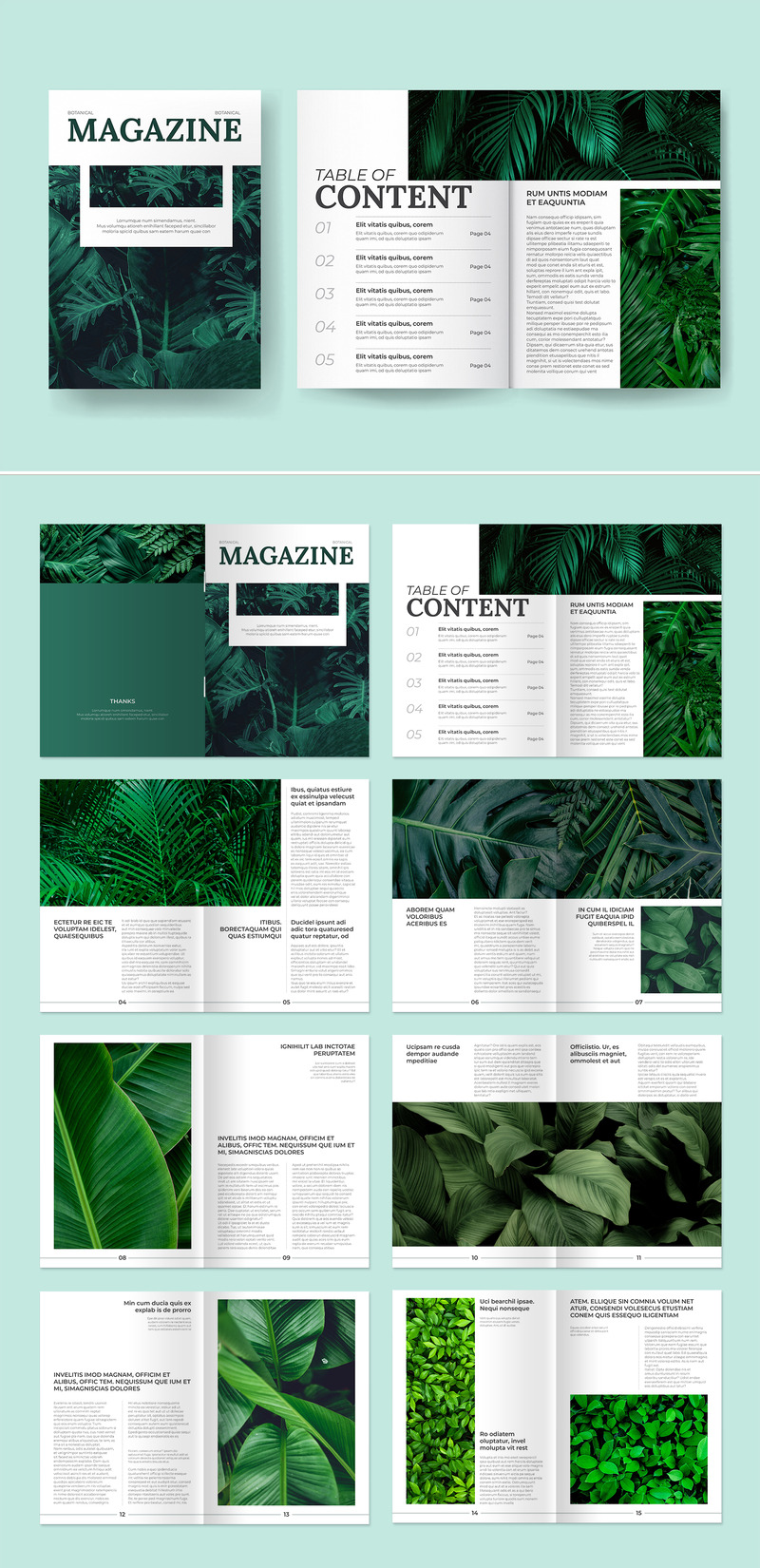 Green Color Nature Magazine Template - TemplateMonster