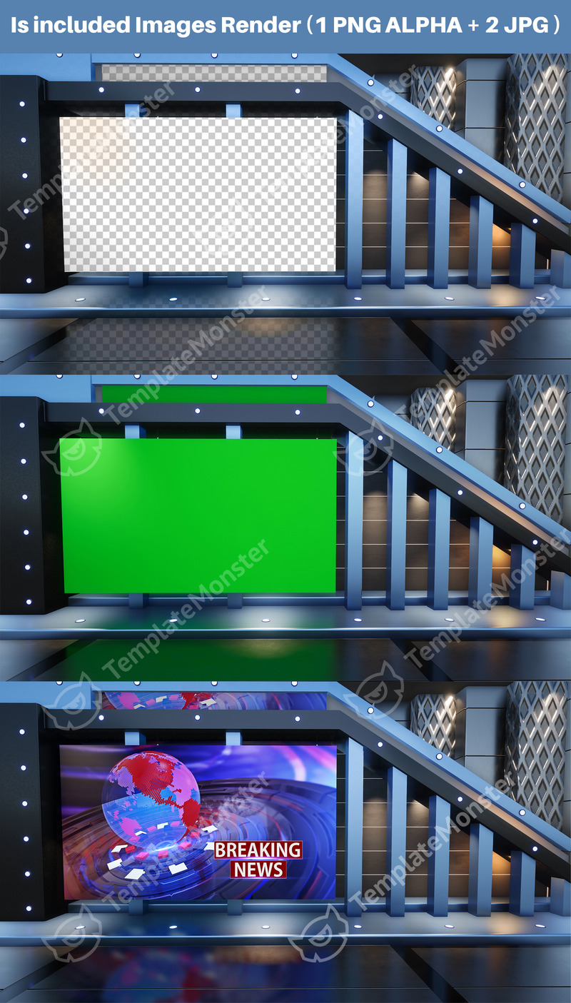 Virtual Studio Background Loop B608 Stock Motion Graphics