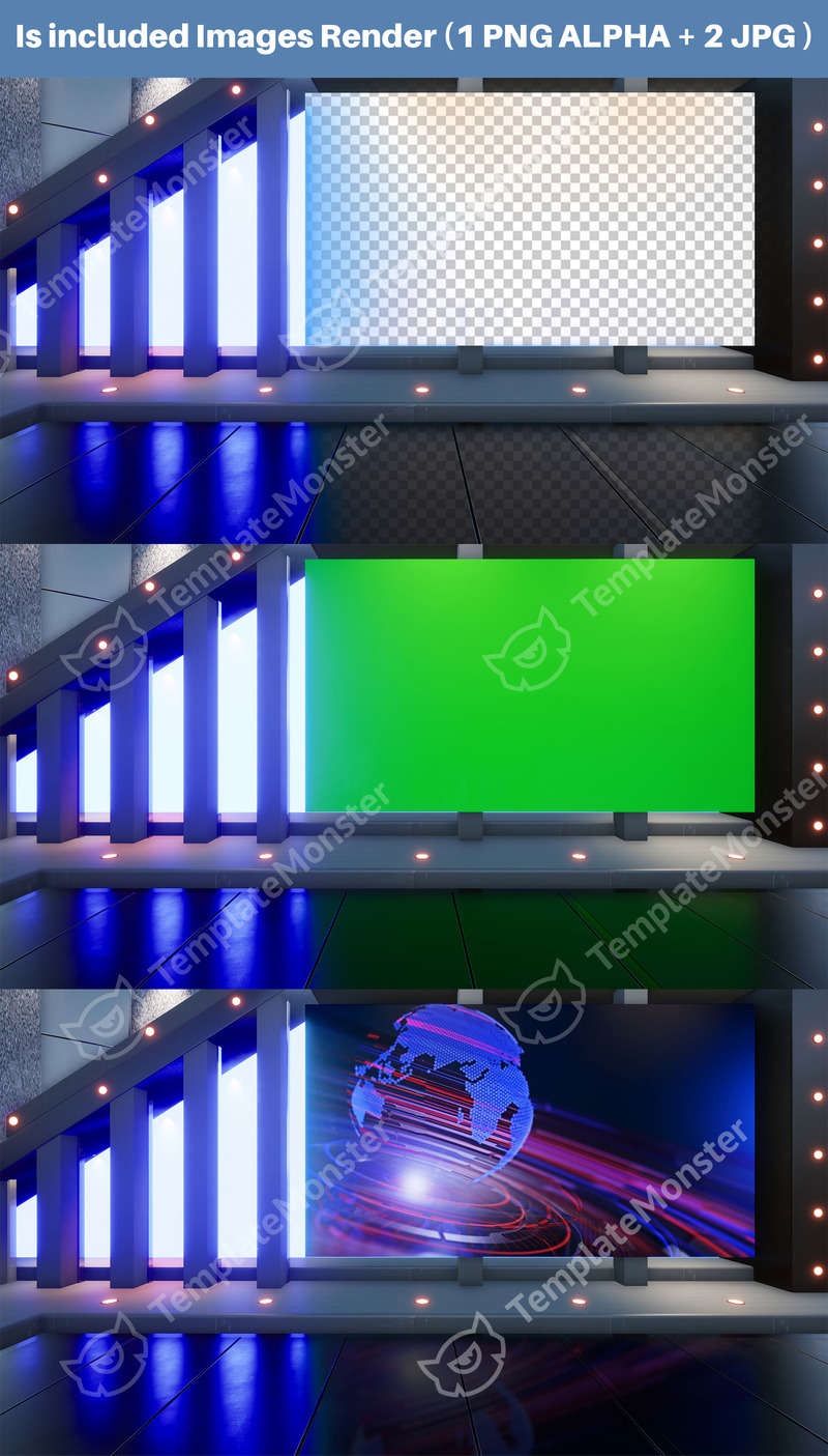 Virtual Studio Background Loop B605 Stock Motion Graphics