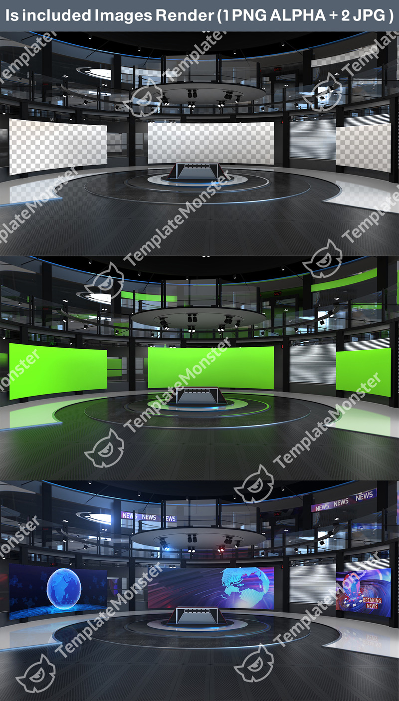 Virtual Studio Set 680 Camera 03 Stock Motion Graphics