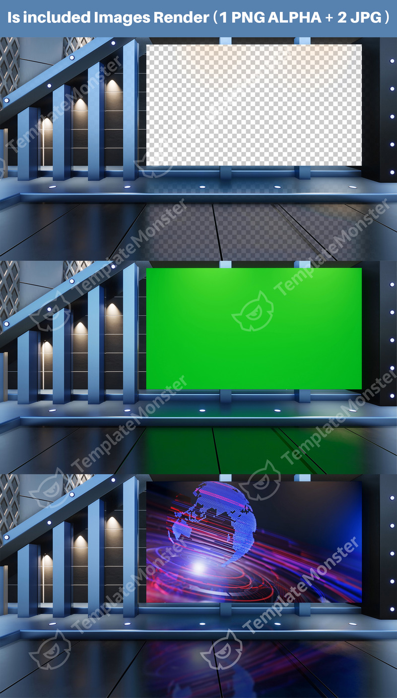 Virtual Studio Background Loop B6013 Stock Motion Graphics