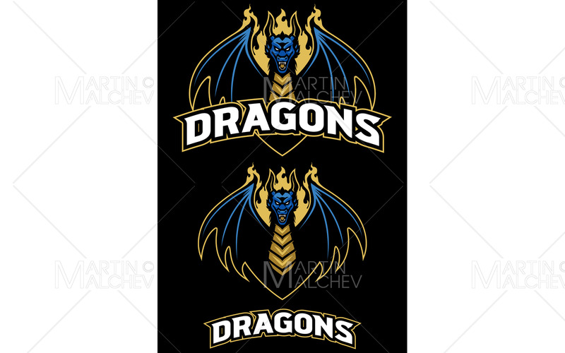 Dragons Team Mascot Vector Illustration - TemplateMonster