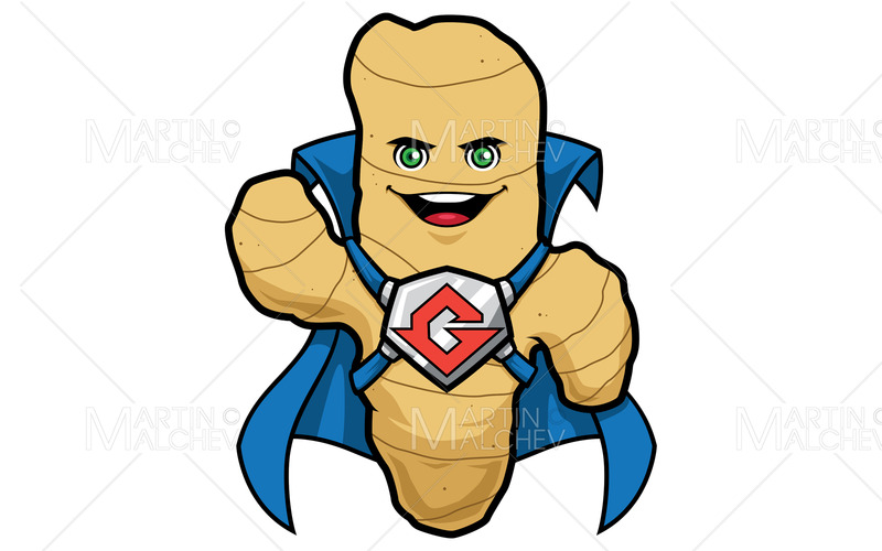 Ginger Superhero Mascot Vector Illustration - TemplateMonster