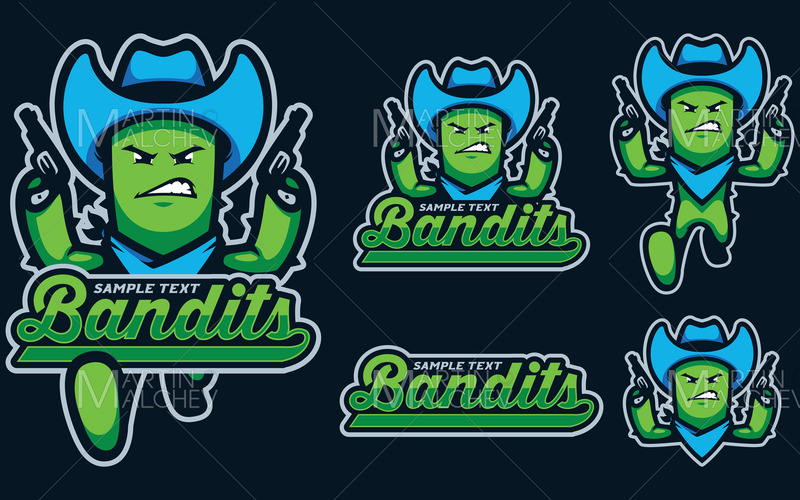 Bandit Team Mascot Vector Illustration - TemplateMonster