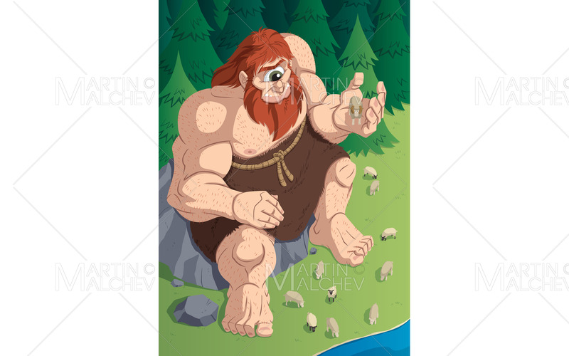 Cyclops and Sheep Vector Illustration - TemplateMonster