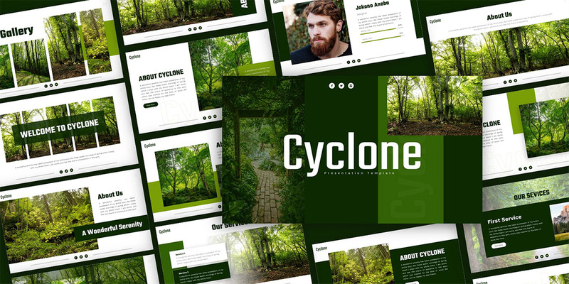 Cyclone Environment Presentation Template - TemplateMonster