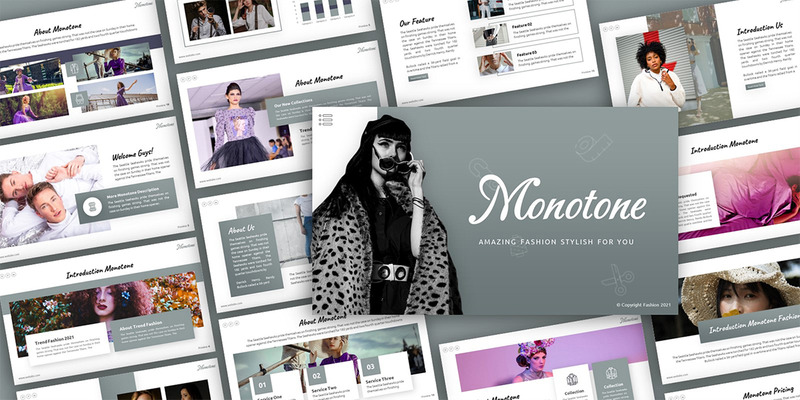 Monotone Fashion Multipurpose PowerPoint Presentation Template