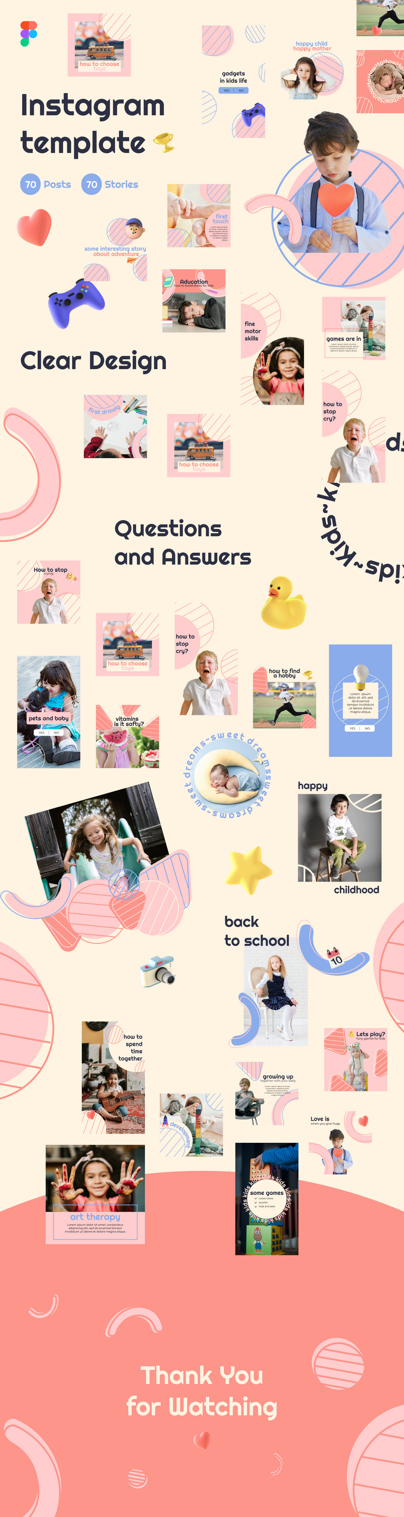 Social Media Instagram Template Design Kids Education