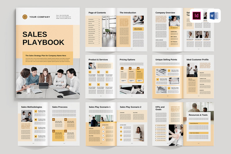 Sales Playbook Template | Microsoft Word & Adobe indesign
