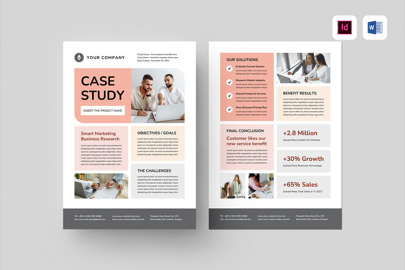 Case Study Template | Microsoft Word & Adobe Indesign