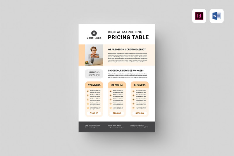 Pricing Table Flyer Template #521425 - TemplateMonster