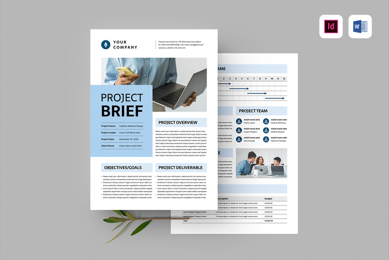 Project Brief Template | Microsoft Word & Adobe Indesign