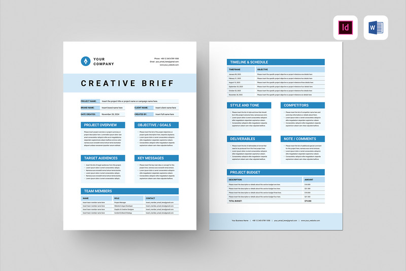 Creative Brief Sheet Template #521444 - TemplateMonster