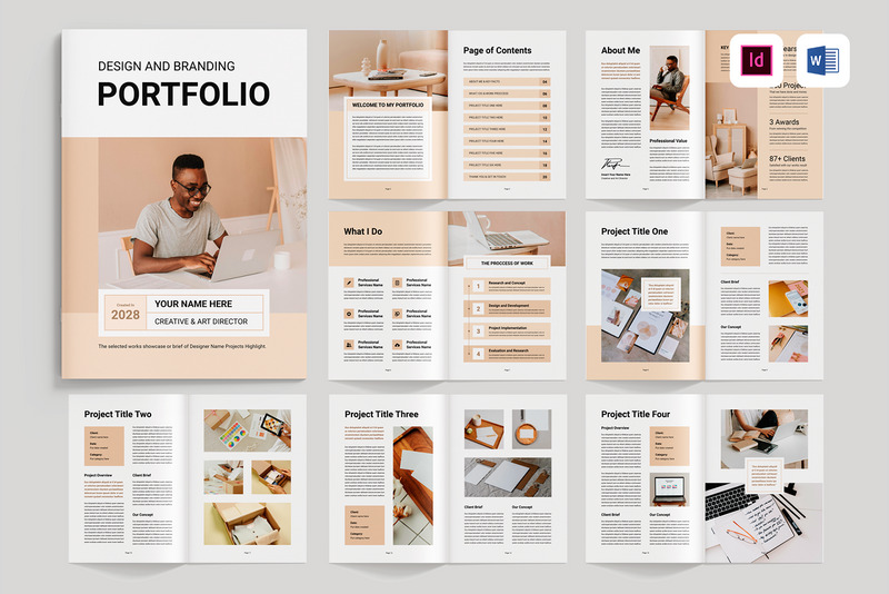 Modèle de portfolio | Microsoft Word et Adobe InDesign