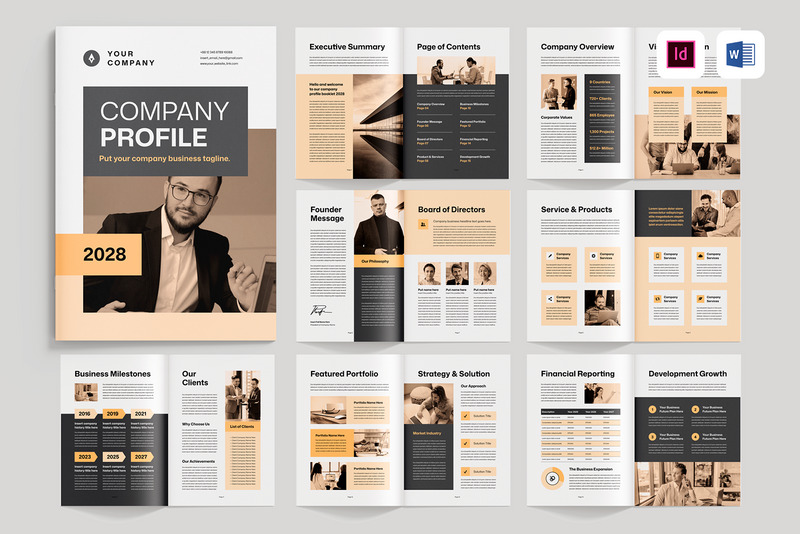 Company Profile Template | Microsoft Word & Adobe Indesign