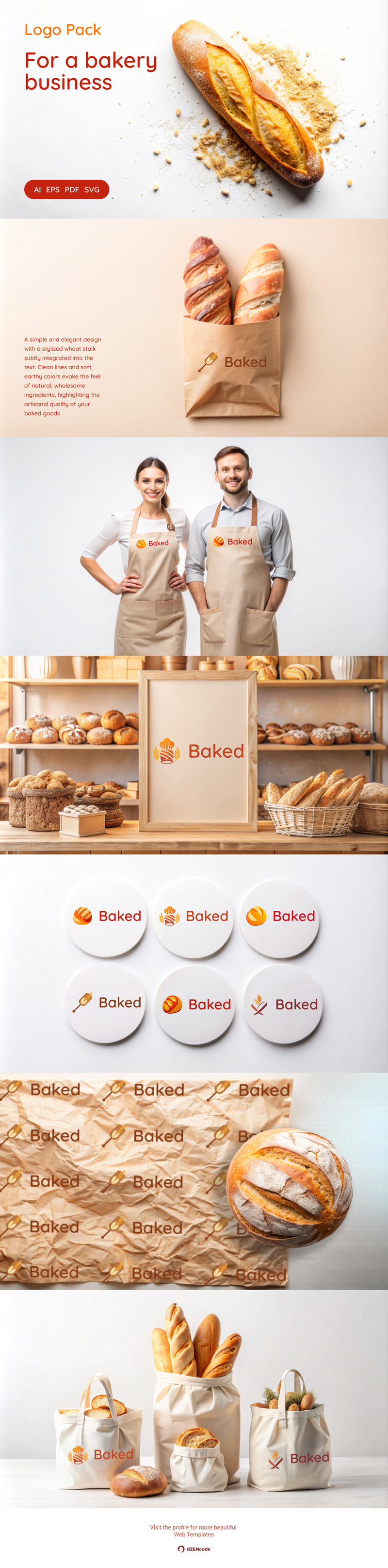 Baked — Minimalist Bakery Business Logo Pack